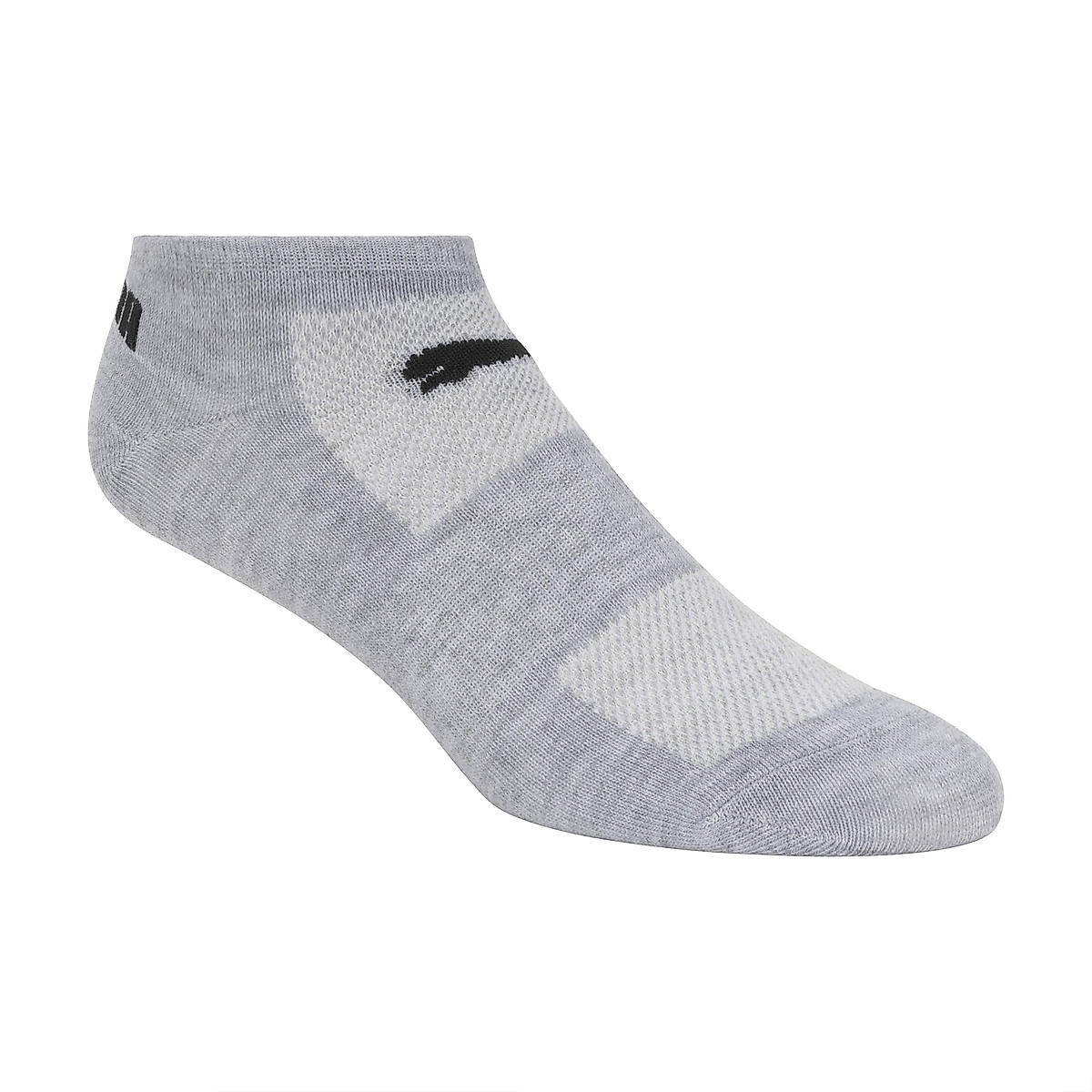 PUMA Women's 6 Pack Runner Socks, Grey White Black, 9-11
