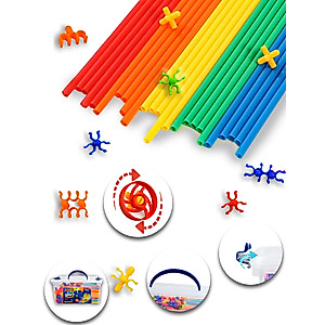 600PCS STEM Building Toys, Straw Constructor Toys Up Grade Engineering Building Sets for Kids Develops Motor Skills and Logic Thinking, Fun Educational Toy Great for Gift