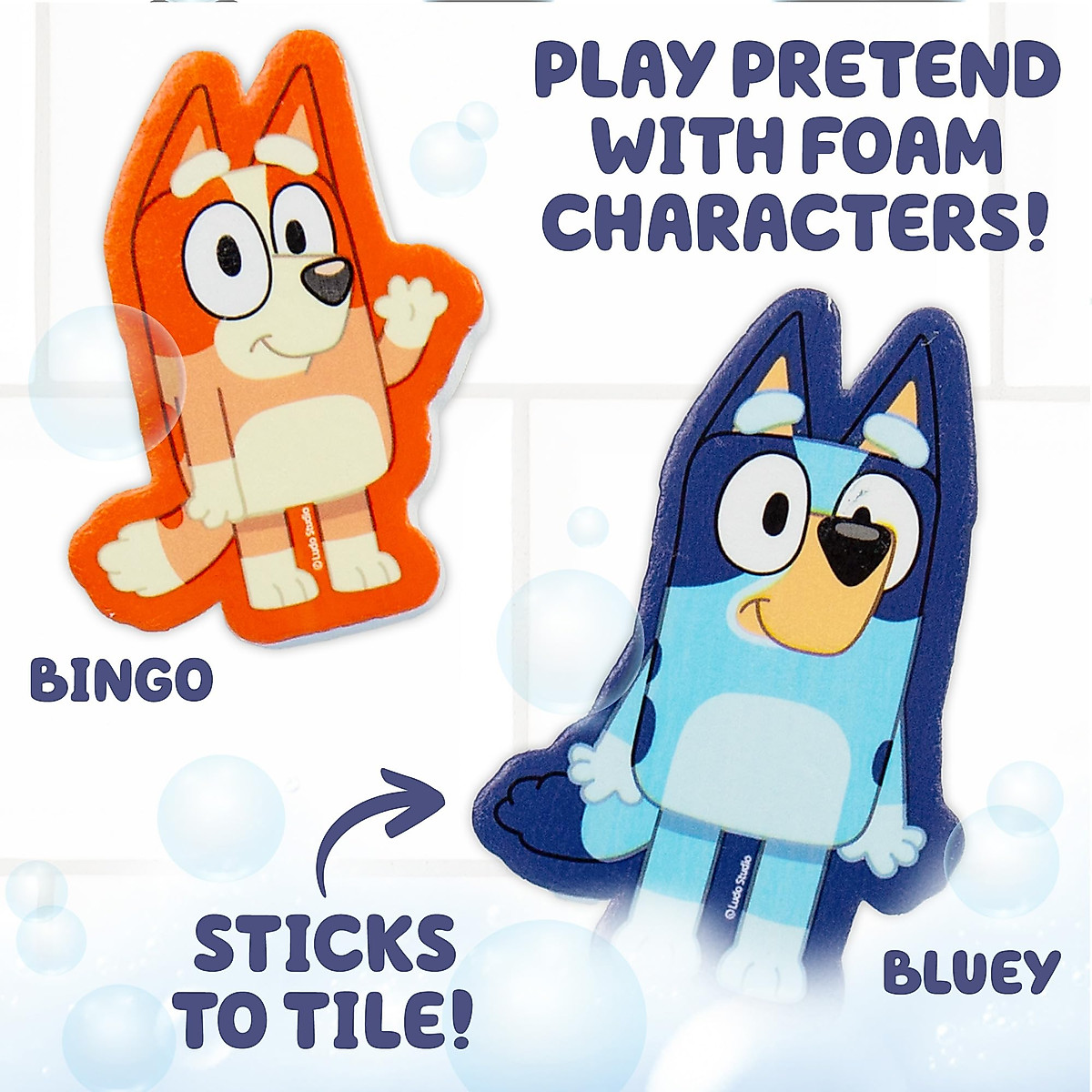 Bluey Bath Creations, 9-Piece Bluey Activity Set, Fun Bluey Bath Toys, Includes Washable Bath Paints, Bath Crayons, Bath Toy Storage, Bath Paint for Toddlers 1-3, Fun Bluey Gifts, Toddler Art Supplies