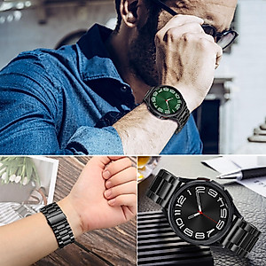 TRUMiRR Band Sets for Samsung Galaxy Watch 6 Classic 43mm 47mm/6/5 40mm 44mm/5 Pro 45mm/4/4 Classic 42mm 46mm, 20mm 2 Pack Solid Stainless Steel Watchband + Mesh Strap for Garmin Venu/Vivoactive 3