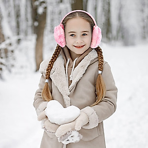 2 Pairs Valentines Day Heart Earmuffs for Girls Women Heart Ear Muffs Plush Fluffy Girl Warm Ear Muffs Toddler Kids Cute Ear Muffs for Winter Valentines Gift Holiday Birthday Gift Outdoor
