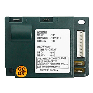 Durablow Fireplace Electronic IPI Pilot Ignition Control Module Replacement for Dexen 593-592, GM-6KA, Hearth Home Technologies HHT 350-M Bundle with A/C Wall Adaptor