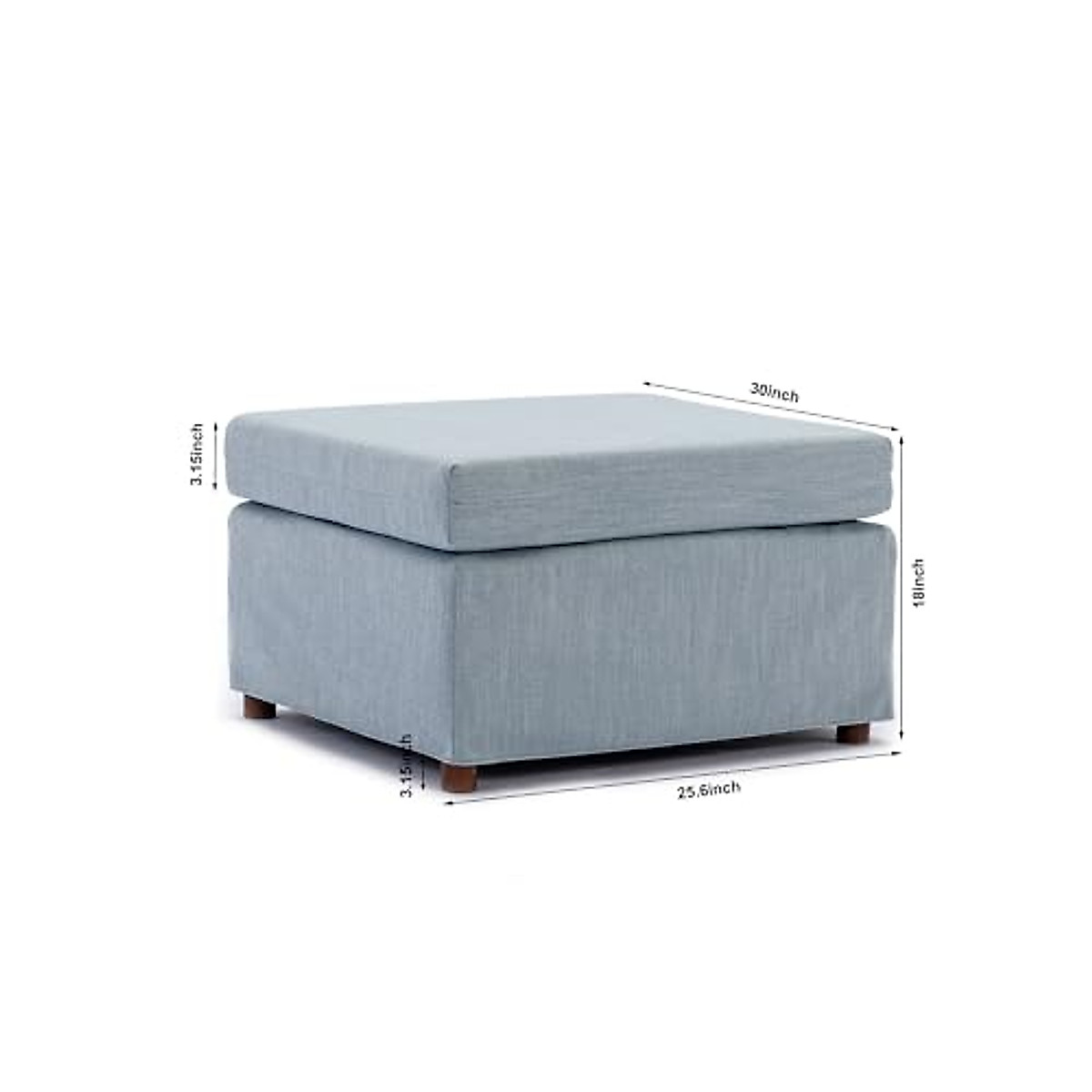 Convertible Modular Sectional Sofa Sleeper Couch,Free Combination Sofa Couch for Living Room,Seat Cushion and Back Cushion Removable and Washable,Light Blue (3 Seater with 1 Ottoman)