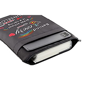 BAUNA Book Sleeve for School Counselor Book Nerd Book Sleeves Behind Every Great School Is a Caring Counselor Office Supplies Bag (School Counselor Book Sleeve)