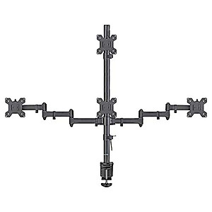 suptek Quad LED LCD Monitor Stand up Desk Mount Extra Tall 31.5 inch Pole Heavy Duty Fully Adjustable Stand for 4 (3+1) / Four Screens up to 27 inch (MD6864)