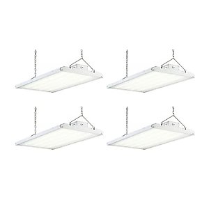 LeadLumens 4Pack 2ft 265w LED High Bay Shop Light,Dim 0-10V, 37100Lm-120277V- 5000K LED Shop Lights, Industrial Grade High Bays (2FT-265W/4Pack), White