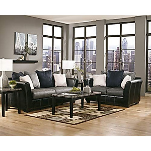 Signature Design by Ashley Maysville Faux Marble Top 3-Piece Table Set, Includes Coffee Table & 2 End Tables, Black