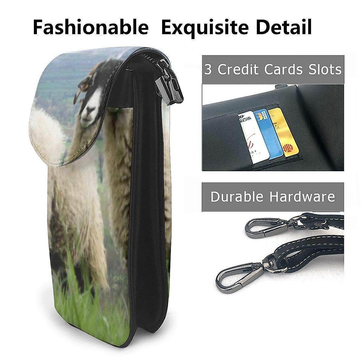 DJNGN Sheep Fashion Small Cell Phone Purse Multipurpose Shoulder Bag Wallet, Multicolor
