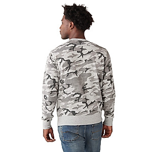 Lucky Brand Men's Long Sleeve Crew Neck Sweatshirt, Grey Camo, S