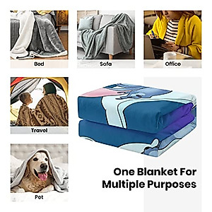 Cute Cartoon Throw Blanket Soft Lightweight Air Conditioner Blanket Plush Blanket for Sofa Couch Bed Home Decorative 50"x40"
