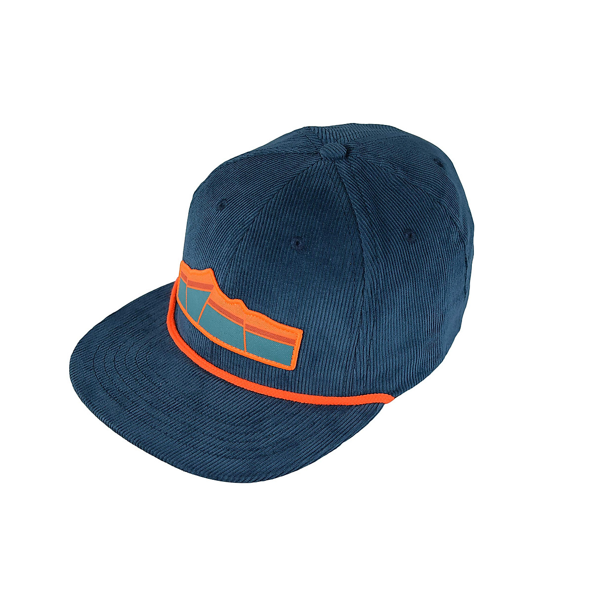 Sendero Provisions Co. Outdoor Adjustable Snapback Corduroy Rope Hat with Geo Screen Printed Patch (Ocean Blue)