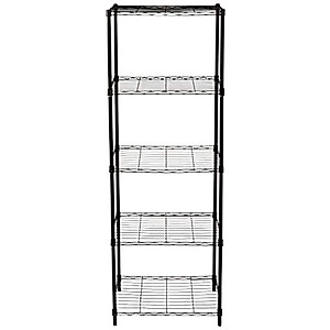 Home Basics Wire Shelving Storage Unit (5 Tier, Black)