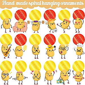 Potato Party Hanging Swirls 20Pcs Potato Party Ceiling Decorations Potato Birthday Party Supplies Potato Hanging Streamers for Potato Baby Shower Decorations