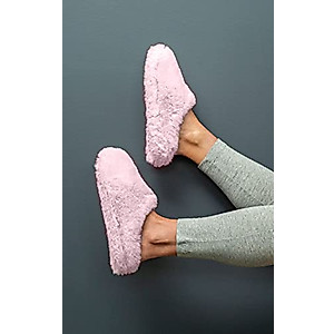 PajamaGram Women's Pink Slippers for Women, Slip-On, Large