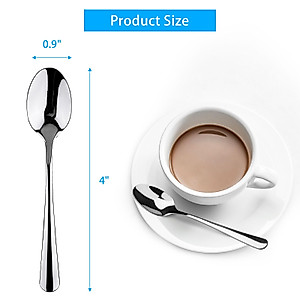 12-Piece Demitasse Espresso Spoons, 4.7 Inch Stainless Steel Mini Coffee Spoons for Dessert, Ice Cream