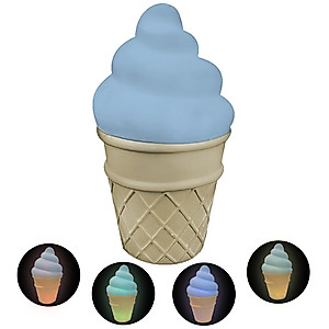 ArtCreativity Color Changing Ice Cream Cone Lamp, LED Night Light Cycles Through Awesome Colors, Battery Operated Decorative Lighting, Bedroom Décor Nightlight, Great Gift Idea for Kids