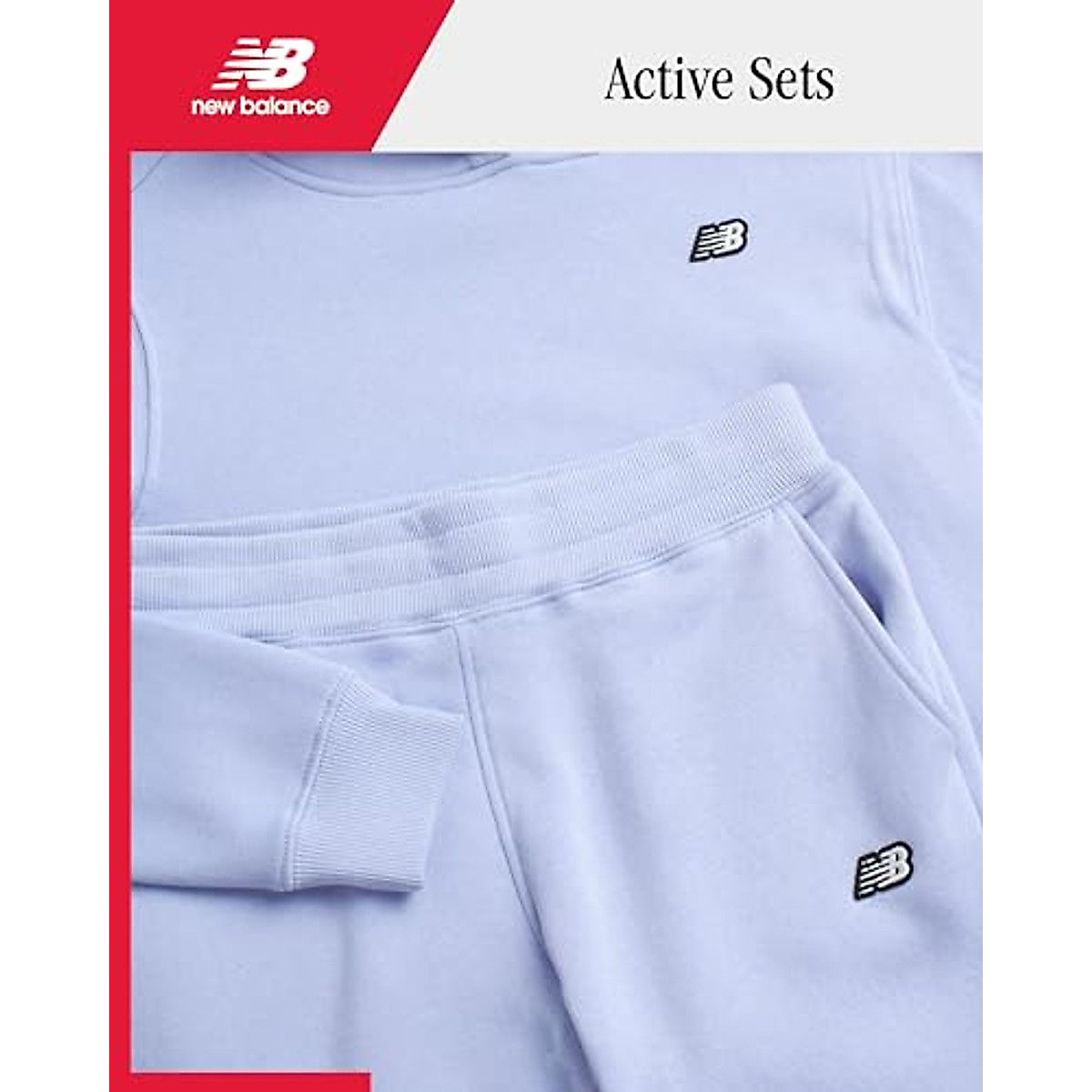 New Balance Girls' Jogger Set - 2 Piece Pullover Fleece Hoodie Sweatshirt and Jogger Sweatpants for Girls (Sizes: 5-16), Size 10-12, Perri