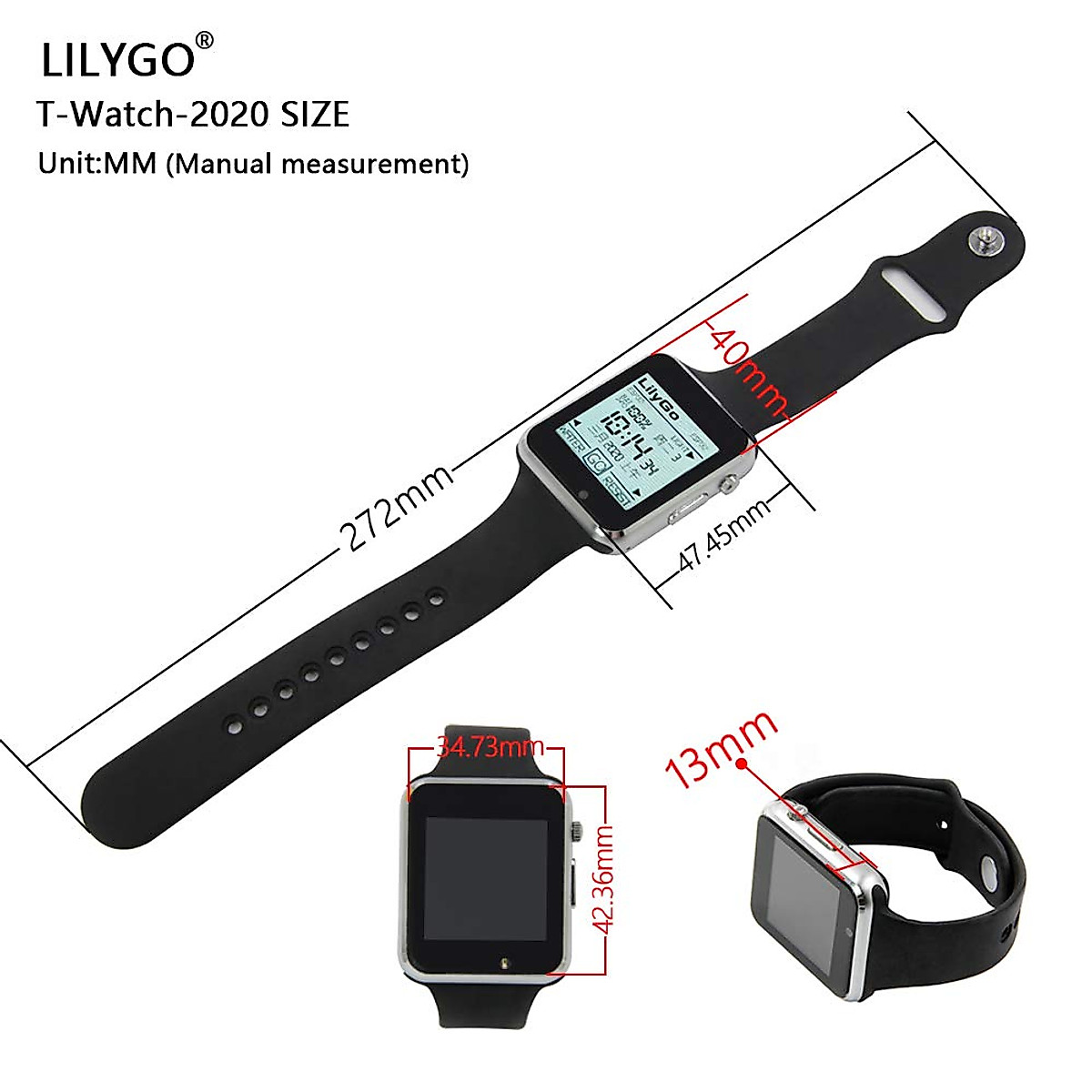 youyeetoo ESP32 T-Watch-2020 with 1.54 Inch Touch Display and programmable Wearable Environmental Interaction
