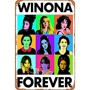 NIUMOWANG Metal Sign - Winona Forever - Everyone <3 Winona Ryder Tin Poster 12 X 8 Inches