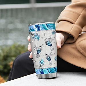 Wassmin Hummingbird Tumbler Personalized Gifts For Women Girls Lady Jewelry Drawings Style Tumblers Stainless Steel Insulated Coffee Travel Mug Stuff Birthday Christmas Cup Spirit Gift