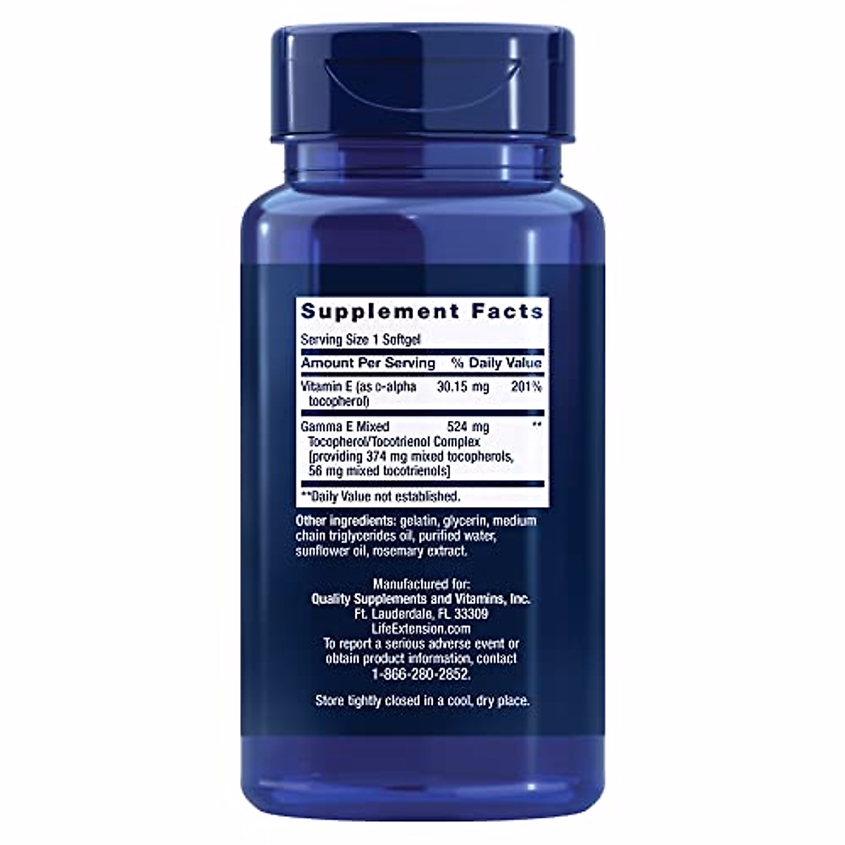 Life Extension Gamma E Mixed Tocopherols & Tocotrienols - Complete Spectrum of Vitamin E for Antioxidant Protection - Gluten-Free, Non-GMO - 60 Softgels