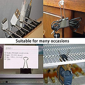Large Binder Clips 1.6 Inch (60 Pack), Big Binder Clips for Office and Home Supplies, Black