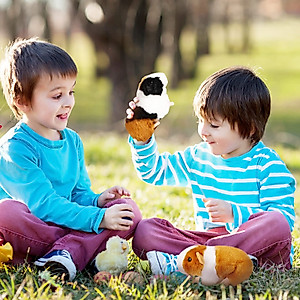 Aoriher 2 Pcs Cute Guinea Pig Stuffed Animal 8 Inch Soft Guinea Pig Plush Toys Nice Gift for Boys Girls Christmas Birthday Themed Party Supplies(Black, Yellow)