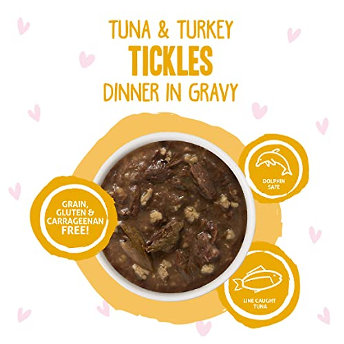 Weruva B.F.F. OMG - Best Feline Friend Oh My Gravy!, Tuna & Turkey Tickles with Tuna & Turkey in Gravy Cat Food, 3oz Pouch (Pack of 12)