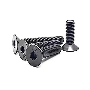 M8-1.25 x 12mm Flat Head Socket Cap Screws,Alloy Steel Grade 10.9, DIN 7991,Black Oxide, Allen Hex Drive,Hex Socket Drive, Fully Thread 50Pcs