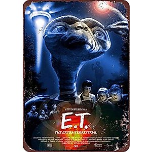 Tin Sign 8X12 inches 1982 E.T. The Extra Terrestrial Movie Classic Wall Poster Vintage Retro Tin Sign