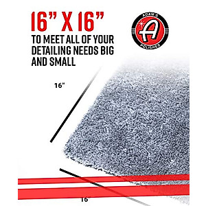 Adam's Borderless Grey Edgeless Microfiber Towel - Premium Quality 480gsm, 16 x 16 inches Plush Microfiber - Delicate Touch for The Most Delicate Surfaces (6 Pack)