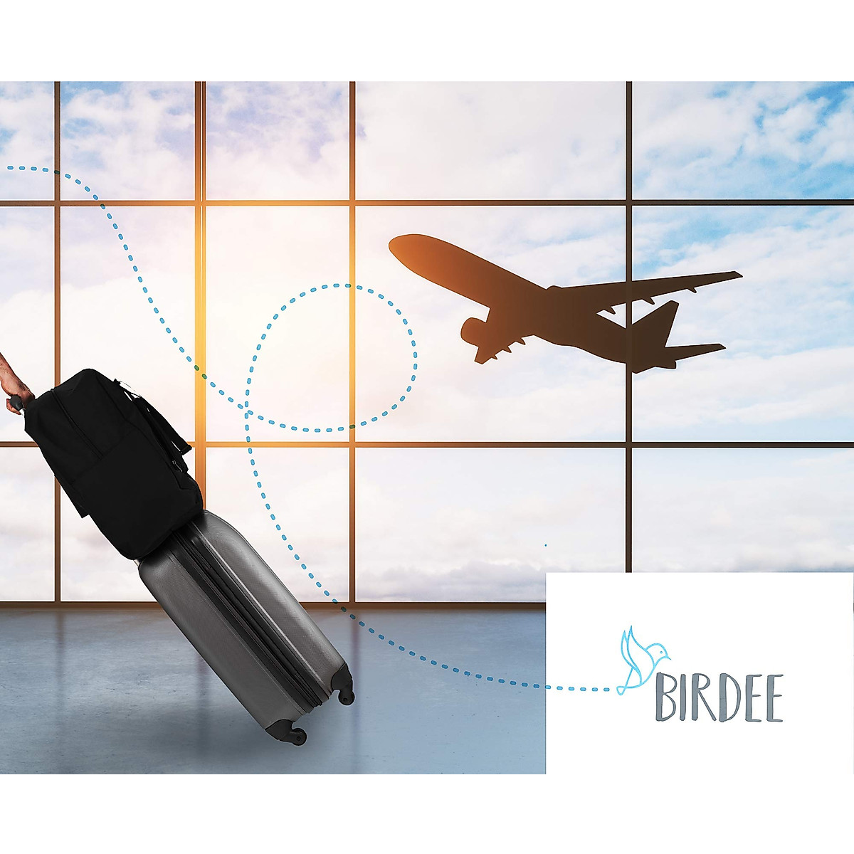 Birdee Durable Backless Booster Seat Travel Bag for Airplane Gate Check and Carrier for Travel - Fits GB Pockit and Most Lightweight Compact Folding Strollers