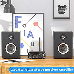 Fosi Audio BT10A Bluetooth 5.0 Stereo Audio Amplifier Receiver 2 Channel Class D Mini Hi-Fi Integrated Amp for Home Passive Speakers 50W x 2 TPA3116