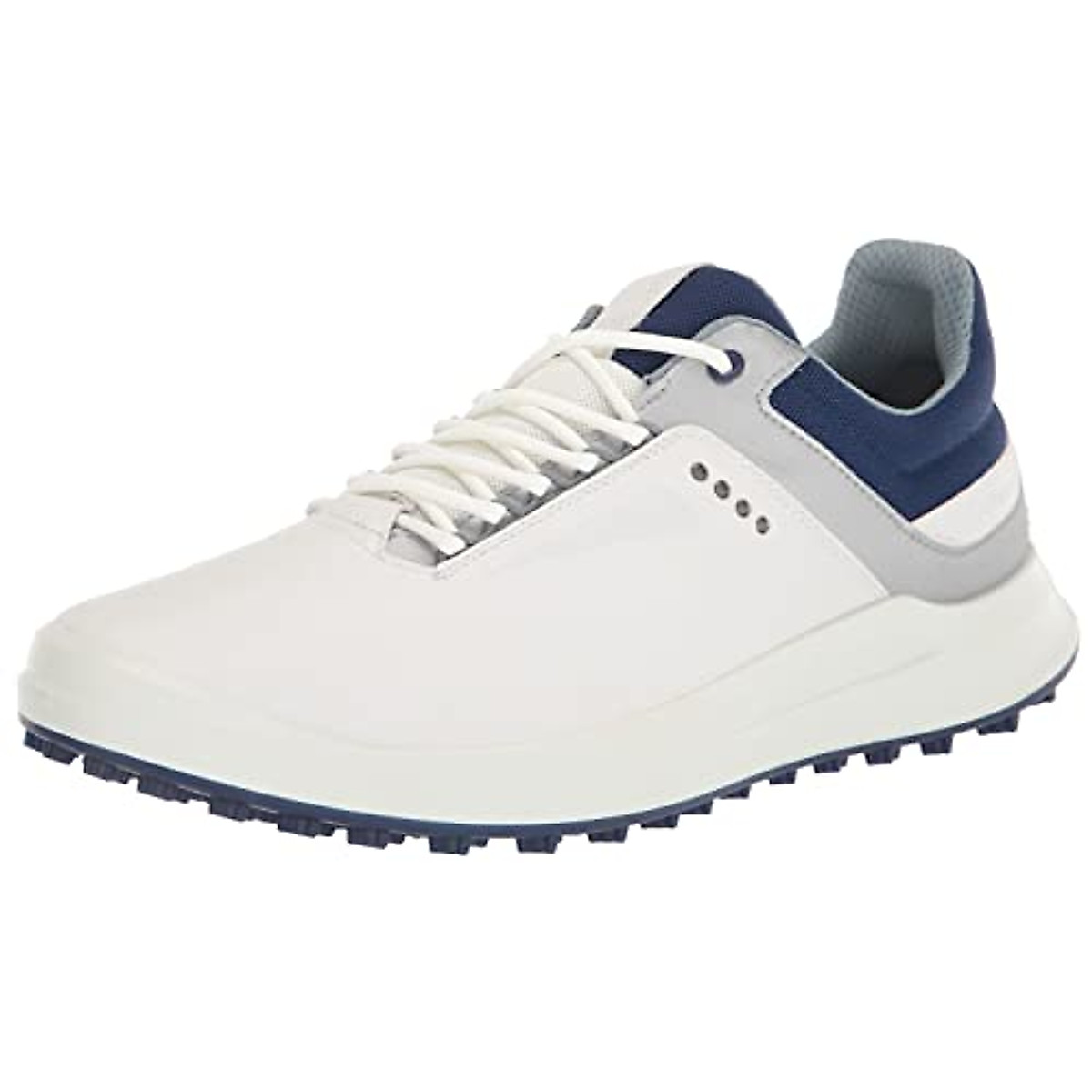 ECCO Men's Core Hydromax Water Resistant Golf Shoe, White/SILVERMETALLIC/Blue Depths, 10-10.5