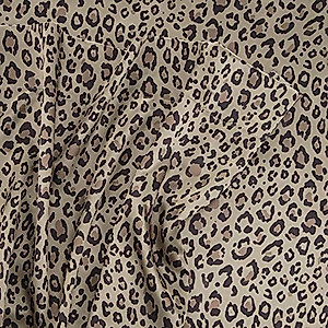 Martex Elegance Seduction 1S51582 Satin Silky Deep Pocket Easy Care Machine Washable 1 Fitted Sheet 1 Flat Sheet and 1 Pillowcases Twin Size 3 Piece Leopard Animal Print Sheet Set, Twin, Brown