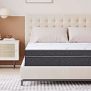 Hybrid 10 Inch Twin XL Mattress, Cooling Gel Memory Foam and Individual Pocket Spring Mattress for Pressure Relief, Made in USA, Mattress in a Box, CertiPUR-US Certified, Medium Firm(Twin XL)