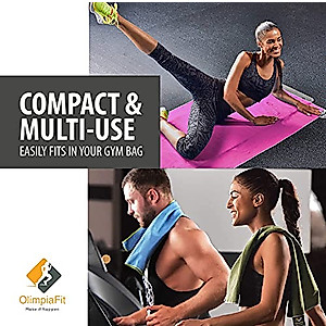 OlimpiaFit Quick Dry Towel - 3 Size Pack of Lightweight Microfiber Travel Towels w/Bag - Fast Drying Towel Set for Camping, Beach, Gym, Backpacking, Sports, Yoga & Swim Use﻿ (GREY)