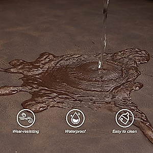 CLIPOP Modern Dining Chairs Set of 2, Upholstered Faux Leather Accent Chairs with Metal Legs, Armchair Desk Chair Thick Sponge Seat for Living Room Bedroom Guest Room, Brown