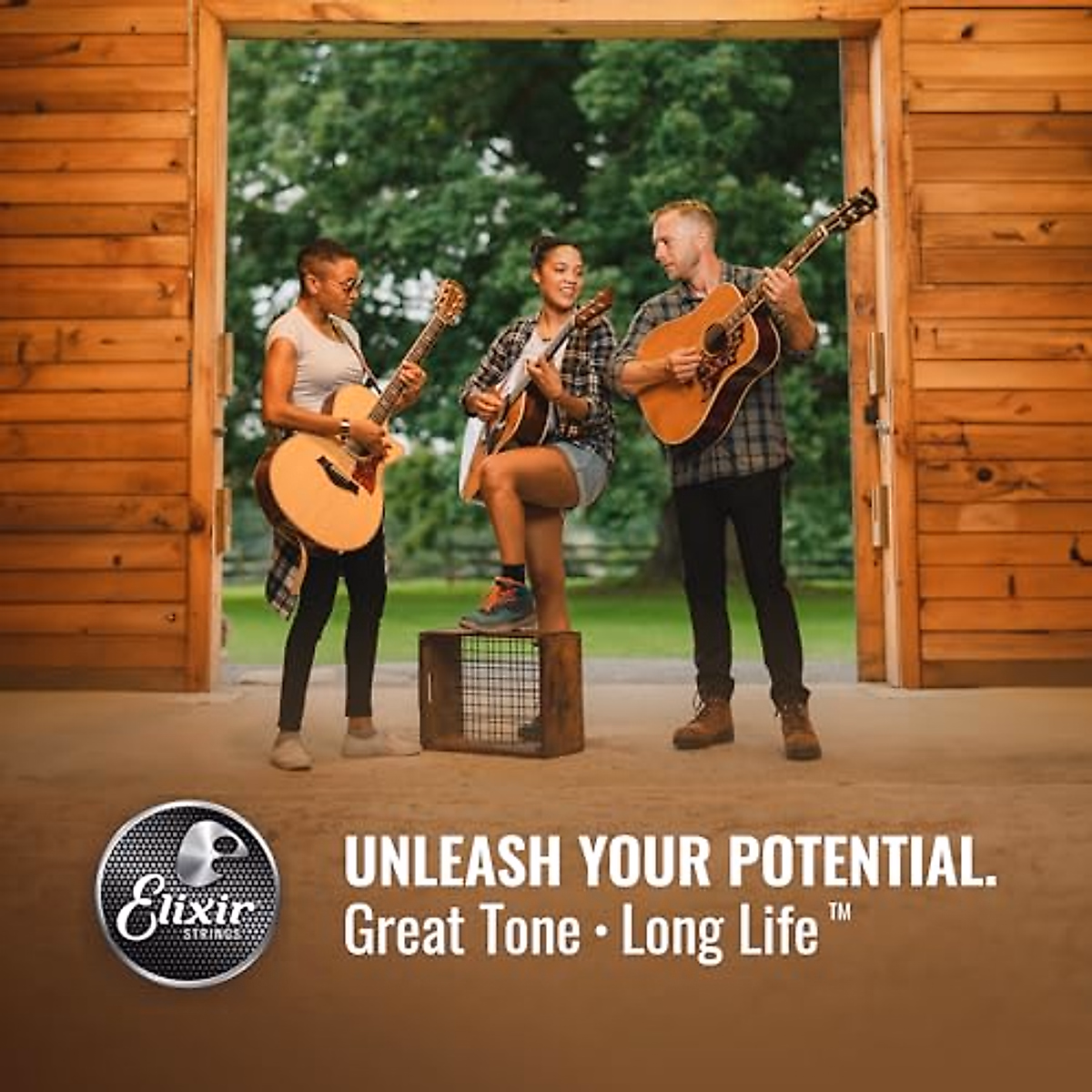 Elixir Strings, Acoustic Guitar Strings, Phosphor Bronze with NANOWEB Coating, Longest-Lasting Rich and Full Tone with Comfortable Feel, 6 String Set, 3 Pack, Custom Light 11-52