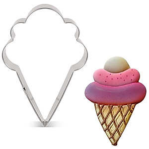 LILIAO Ice Cream Cookie Cutter for Summer - 2.6 x 3.7 inches - Stainless Steel