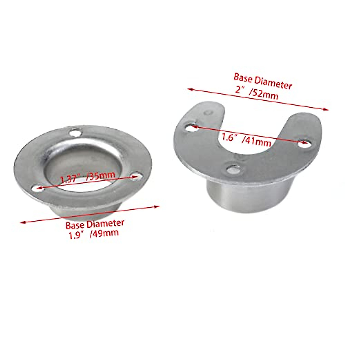 Tighall 6PCS Heavy Duty Stainless Steel Closet Pole Sockets Rod End Support Flange Rod Holder Set Wall Mount Pipe Bracket with Screws for Closet Wardrobe Shower Curtain Rod (Fit 25mm / 1", Silver)