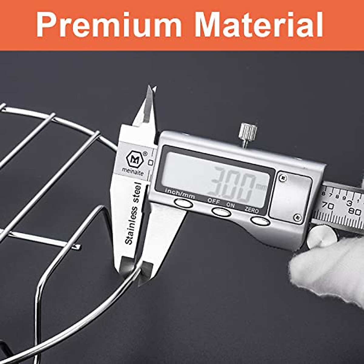 Wotermly 5 Pack Round Cooling Racks Set, 6, 7, 8, 9, 10 inch Air Fryer Rack Steamer Rack Baking Rack Stainless Steel Cake Pan for Baking Canning Cooking Lifting Food in Pots