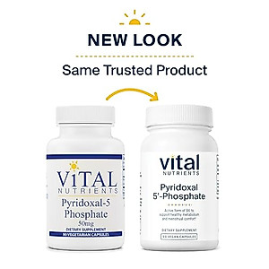 Vital Nutrients Pyridoxal-5 Phosphate | Activated Vitamin B6 | Methylated B6 for Metabolism, PMS, and Menstrual Support* | High-Potency P5P Supplement | Gluten, Dairy, Soy Free | 90 Capsules