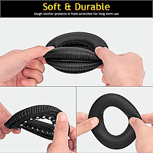 BINGLE Upgraded QC35 Replacement Ear Pads for Bose & Sound Insulation Bose Quietcomfort 35 ii Replacement Earpads, Added Thickness QC35 Replacement Pads with Soft Leather, Memory Foam Black