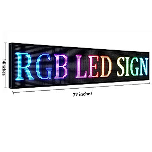 PH10 mm 77"x14" LED Sign Programmable LED Signs Full Color Scrolling Led Display High Brightness indoor LED Advertising Display Board