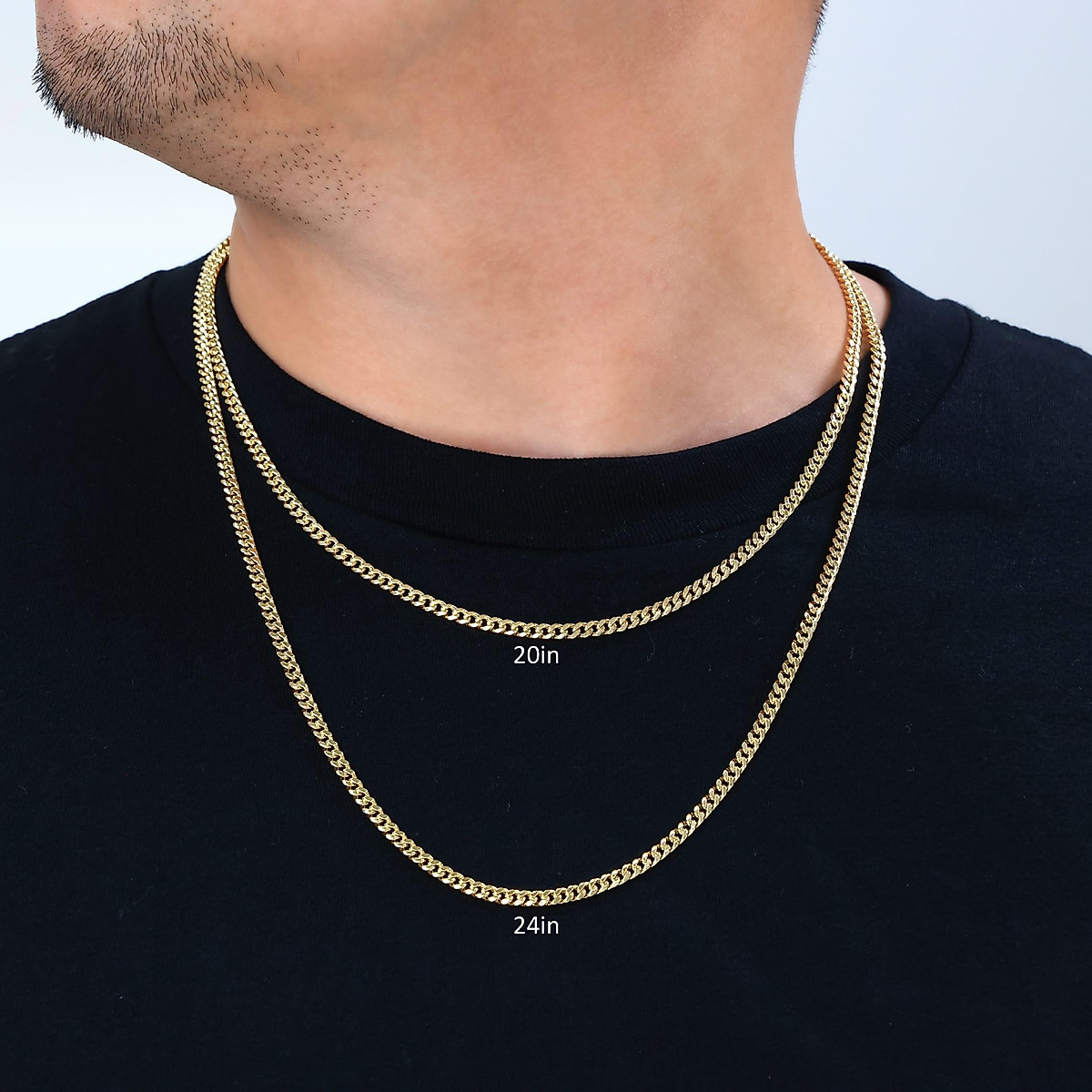 Nuragold 10k Yellow Gold 4mm Miami Cuban Link Chain Pendant Necklace, Mens Womens Jewelry 16" 18" 20" 22" 24" 26" 28" 30"
