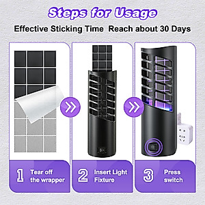 Qualirey Flying Insect Trap Mosquito Trap Indoor Plug in, Fruit Fly Traps for Indoors with 9W UV Light, 10 Sticky Glue Board Refills for Fruit Flies, Gnats, Moths, Indoor Fly Catcher for Home Office