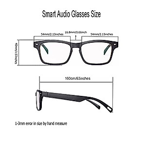 Meagtlva Smart Glasses for Men, Bluetooth Glasses, Open Ear Music Glasses Hands-Free Calling, Polarized Lenses, IP5 Water-Sweat Proof for Bluetooth Dvieces