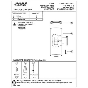 Progress Lighting P5642-31 Cylinder Outdoor, 6-Inch Width x 18-Inch Height, Black