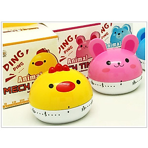 Golandstar Cute Cartoon Animal Timers Mini 55 Minutes Mechanical Kitchen Cooking Timer Clock Loud Alarm Counters (Green Frog)